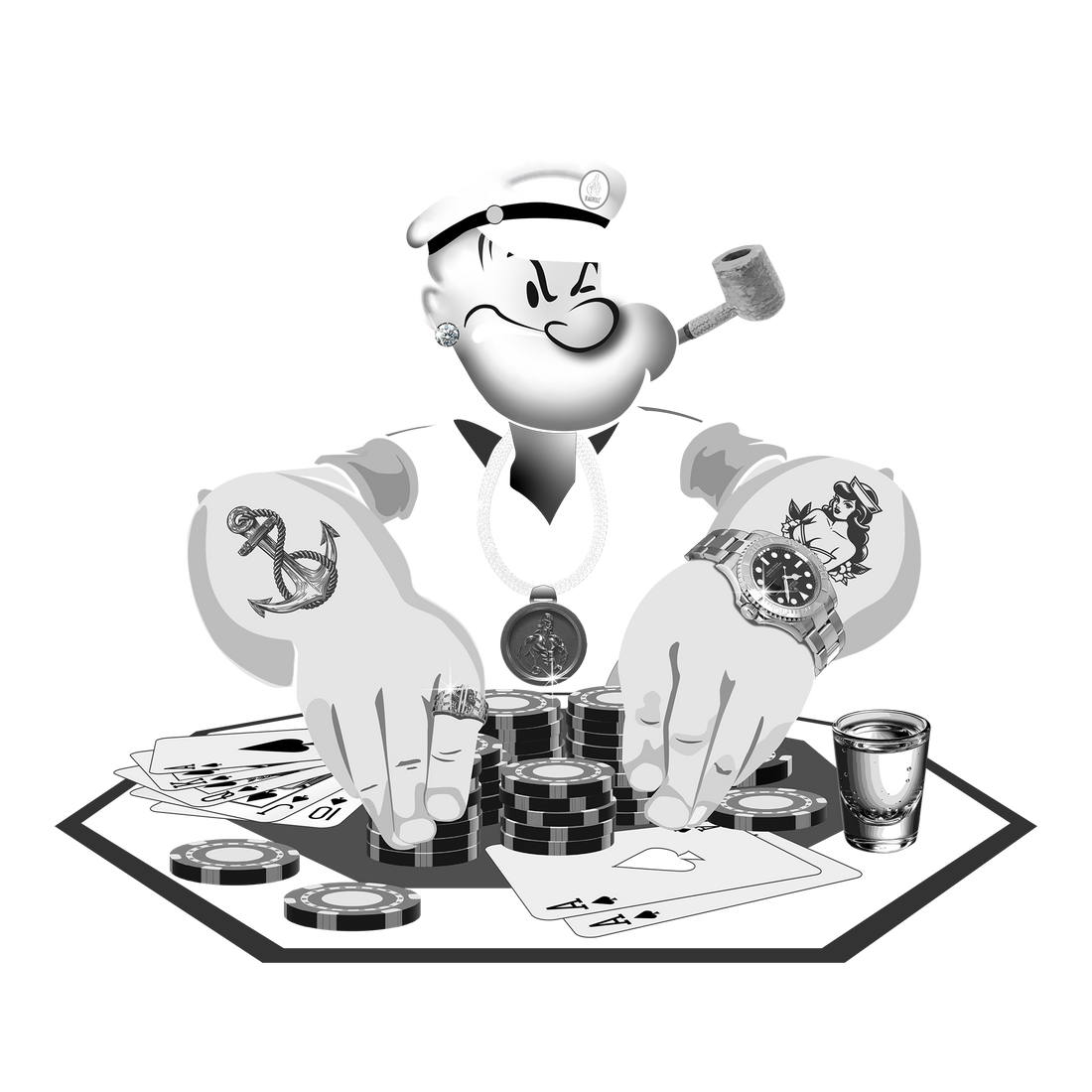 Popeye the Gamblin' Man DTF Transfer – RagMill.com